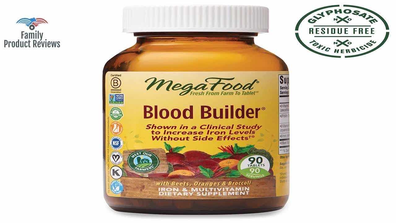 MegaFood Blood Builder Daily Iron Supplement and Multivitamin Supports ...