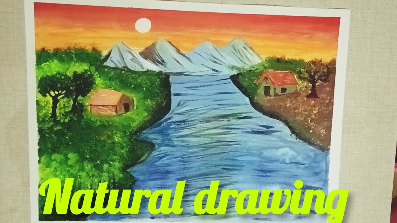 How to draw natural drawing || drawing kaise banaye || Water colour ...