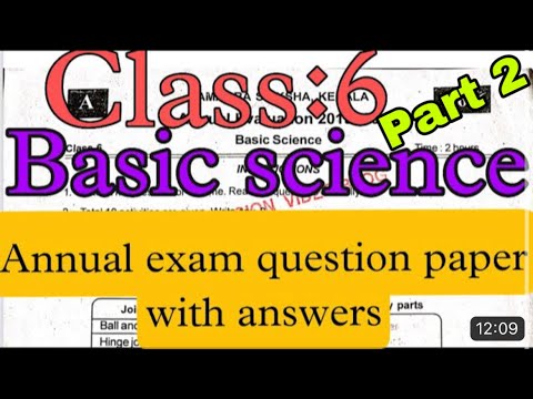 Class6 Basic Science Annual exam model Question Paper with answers part ...