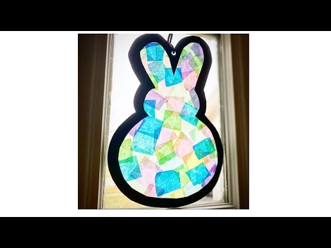 Easter bunny stained glass craft! - YouTube