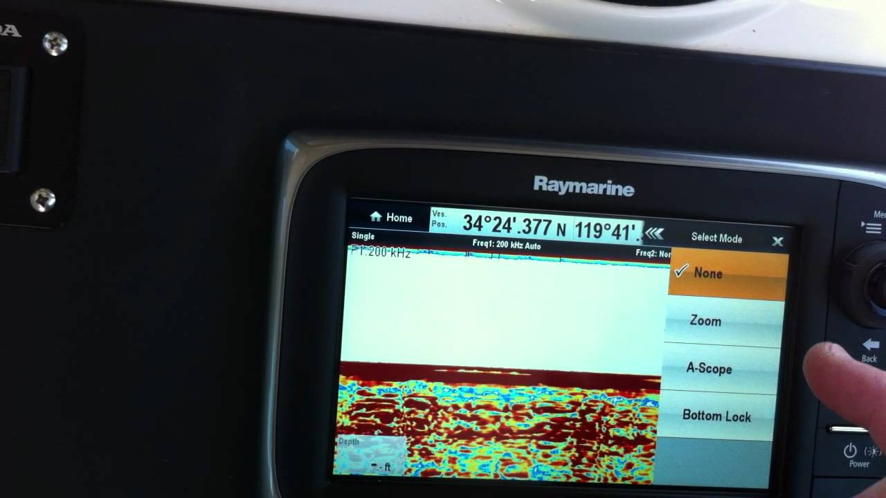 Raymarine e7D Fish finder problem - YouTube