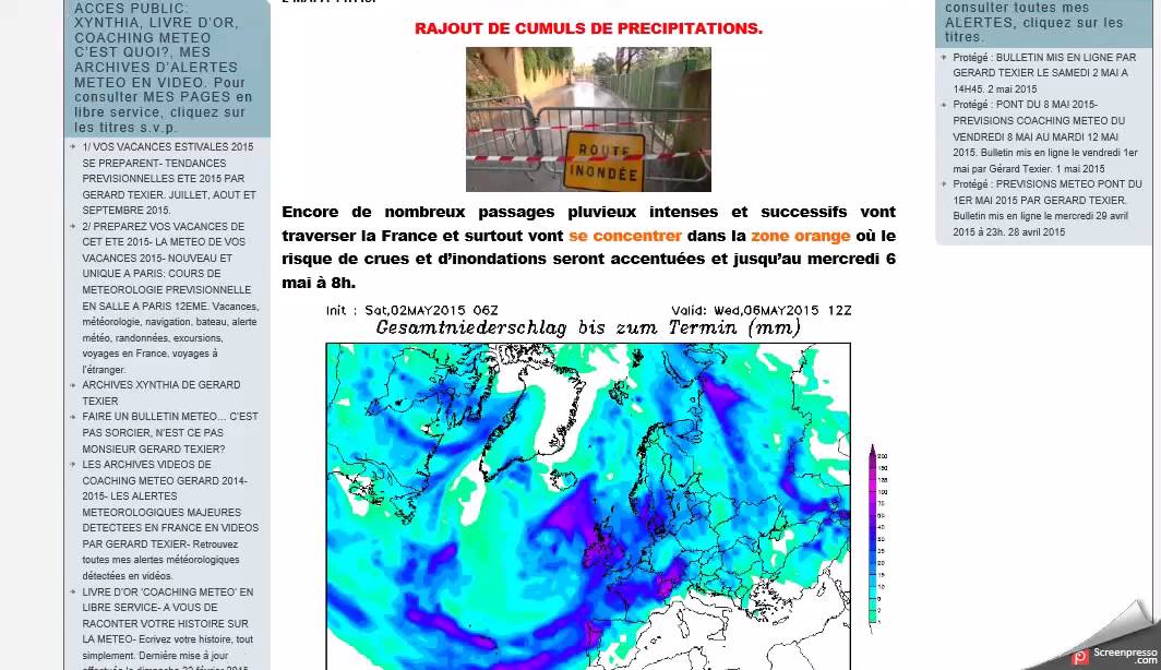 ALERTE METEO PAR GERARD TEXIER CRUES ET INONDATIONS ACCENTUEES JUSQU'AU ...