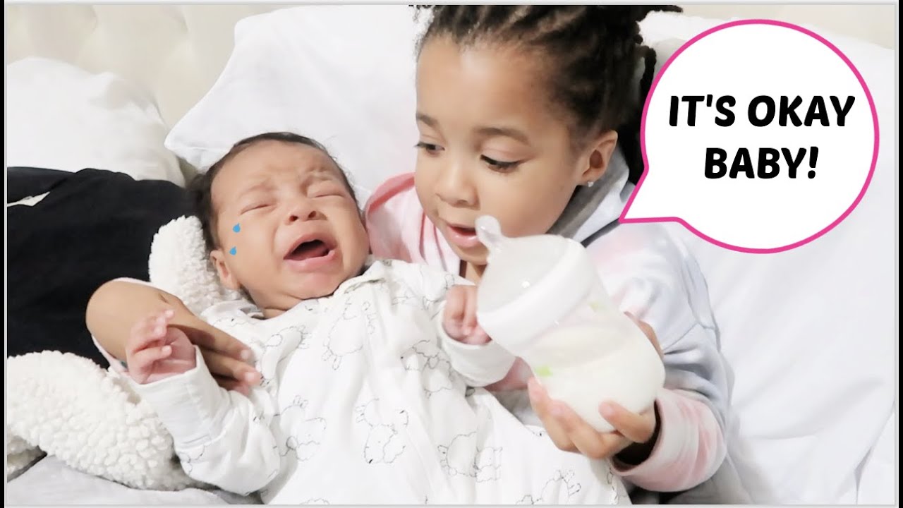 TODDLER BABYSITTING NEWBORN BABY BROTHER | NIGHT TIME ROUTINE | Sasa ...