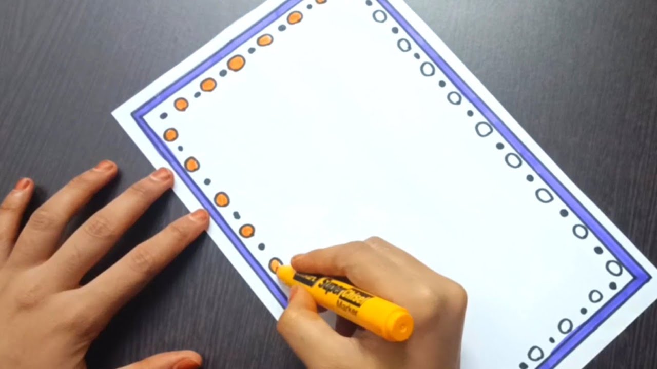 Border design on front page/Drawing on paper for assignment/Easy border ...