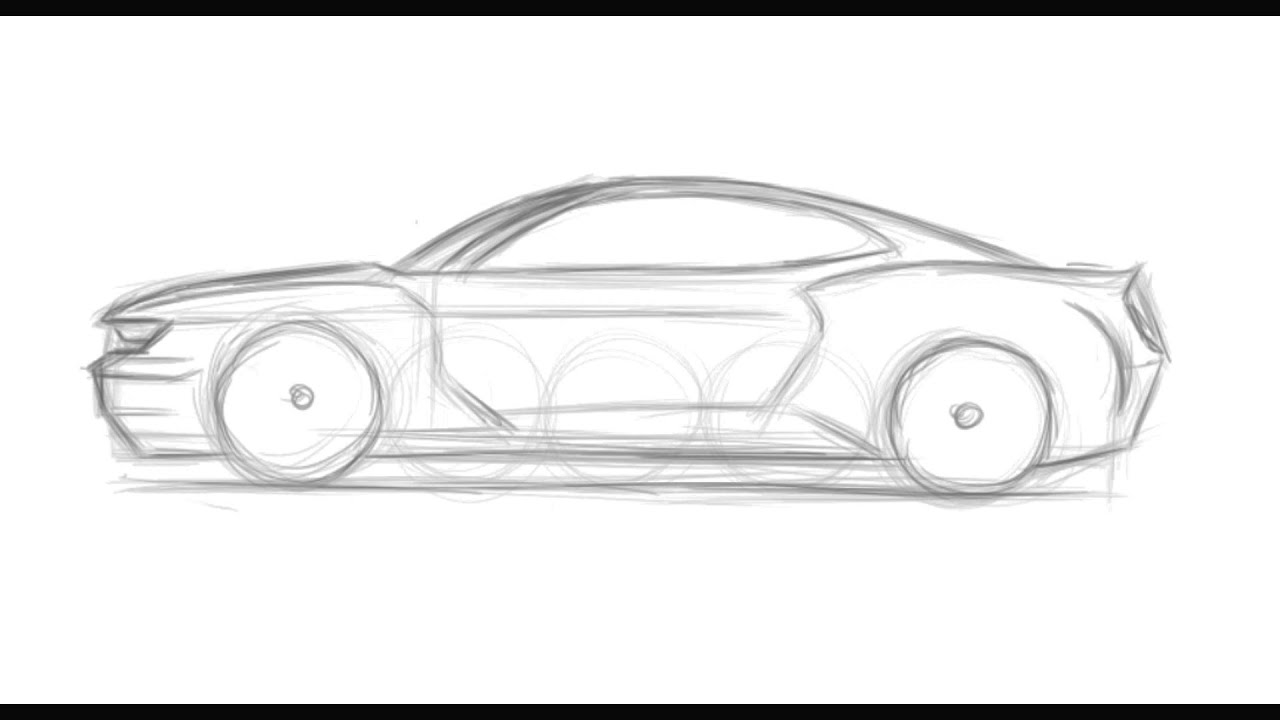 Easy muscle Car Drawing Anyone Can Do! - YouTube
