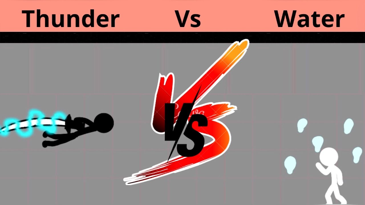 Thunder vs Water !!!! Fight stickman 2d animation - YouTube