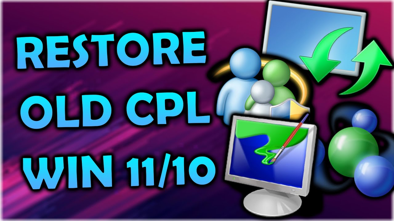 Restore All Original Control Panel Applets + Task Links - YouTube