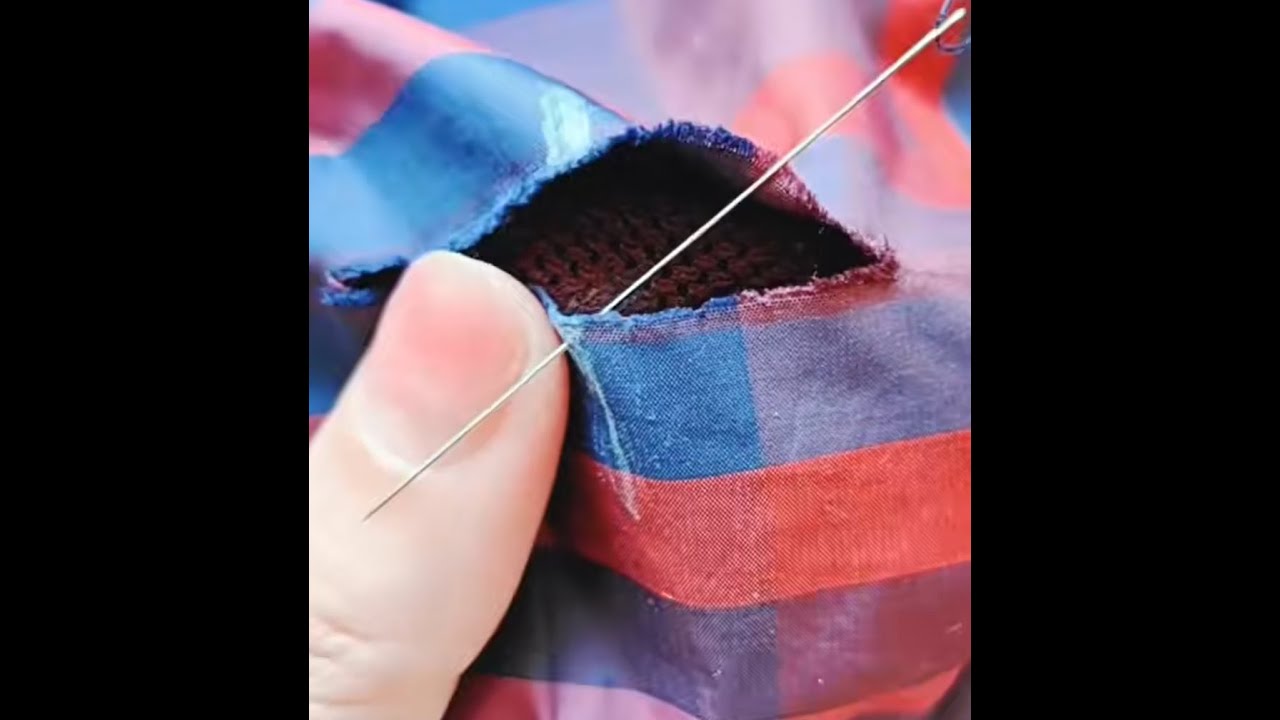 How to sew up a cut in a jacket - YouTube