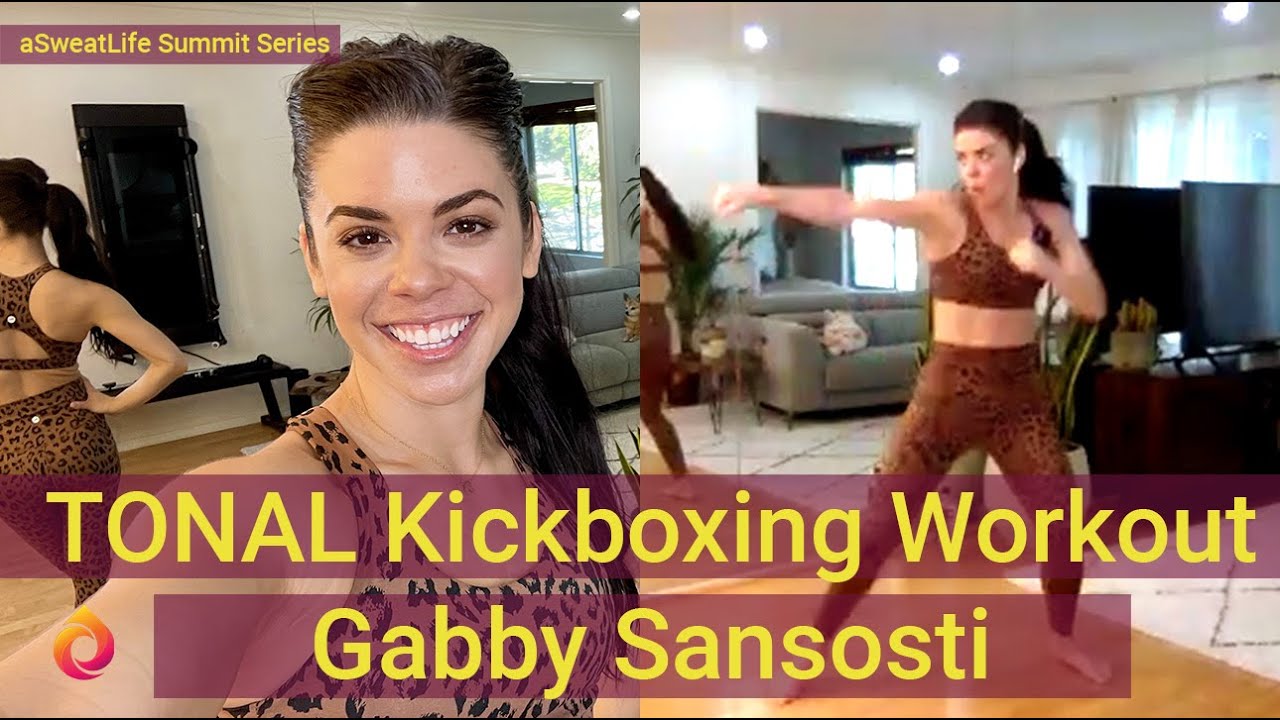 45 Minute TONAL Kickboxing Workout || aSweatLife Summit || Gabby ...