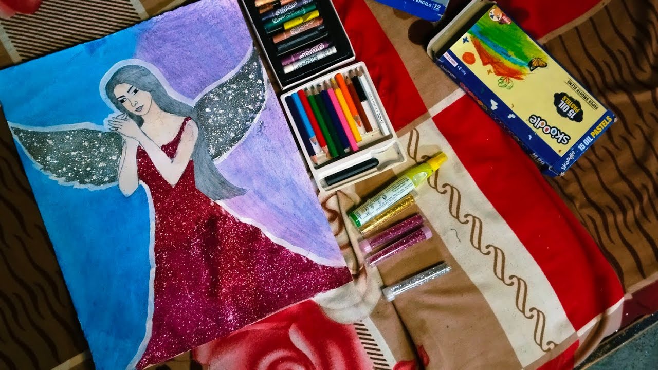 glitter pari ki drawing kaise banate hain | How to make pari easy - YouTube