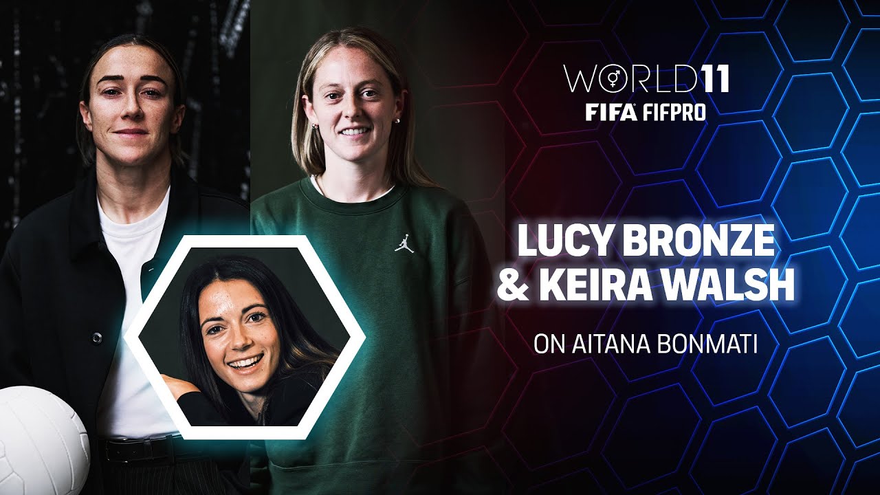 How would you describe Aitana Bonmati? | Lucy Bonze and Keira Walsh on their Barcelona team-mate ...