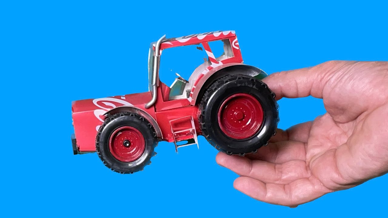 COCA COLA TRACTOR DIY HOW TO MAKE A TRACTOR WITH CANS - YouTube
