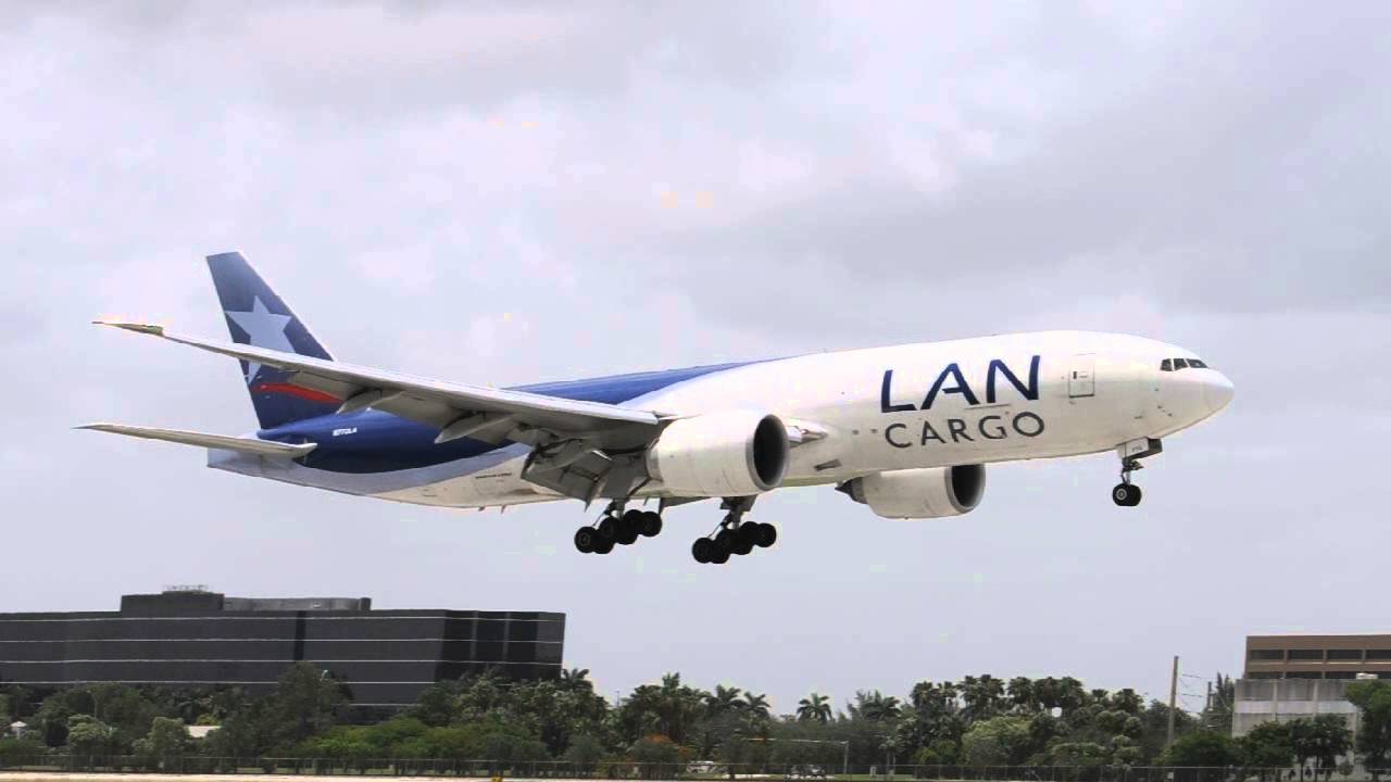LAN Cargo 777F landing at Miami international,FL - YouTube