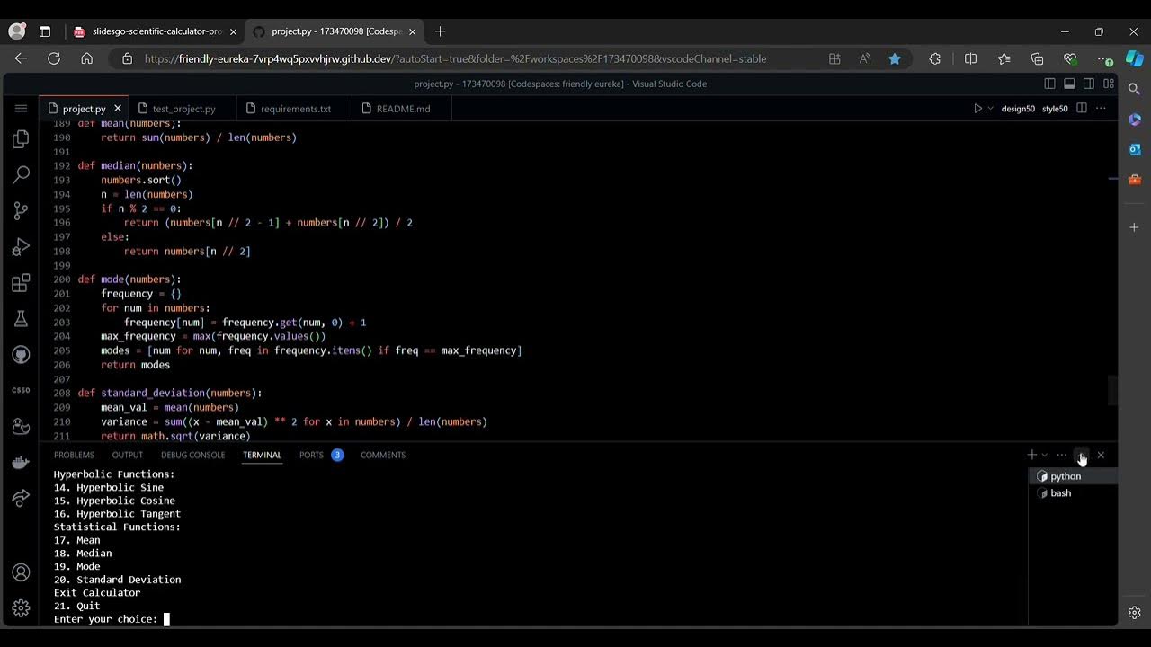 CS50 Python - Final Project - Scientific Calculator - YouTube