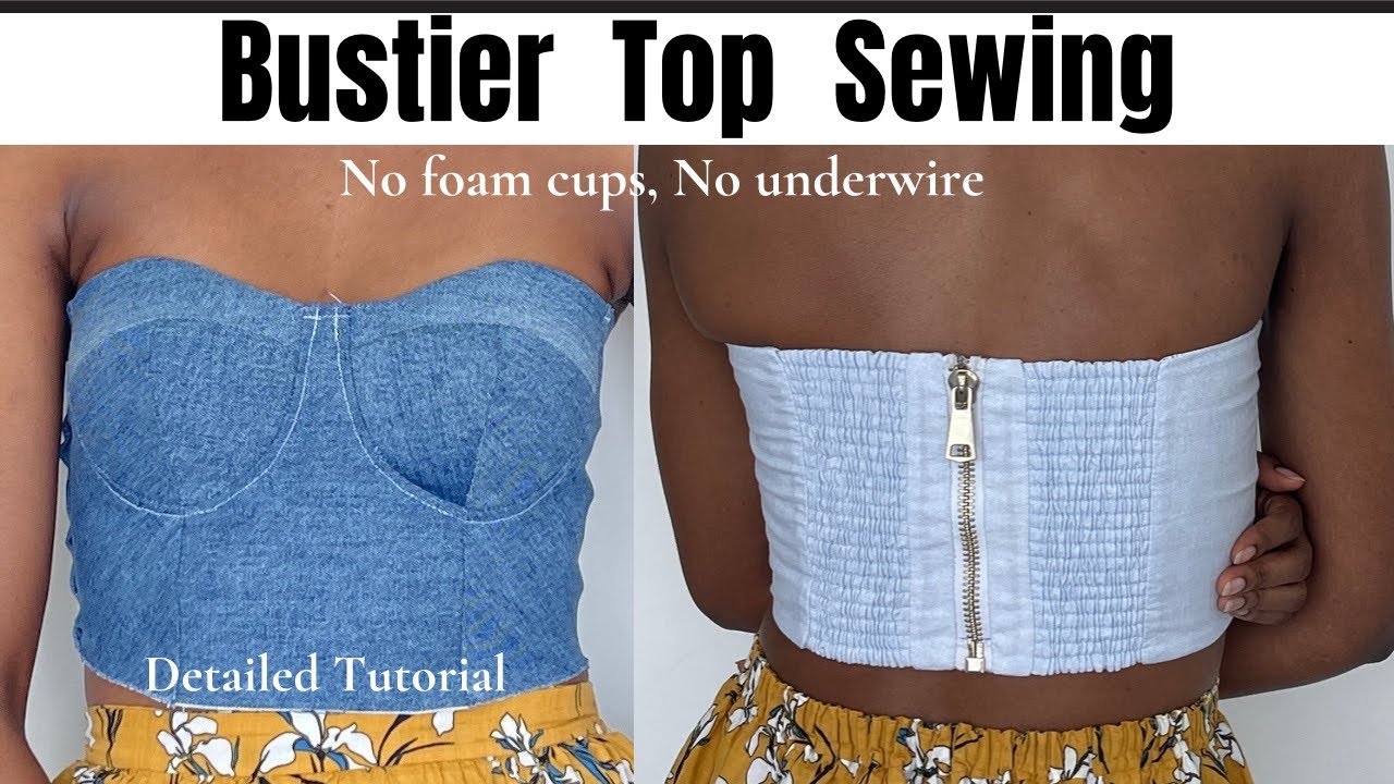 How to Sew an Adjustable Bustier with Separating Zipper Step by Step ...