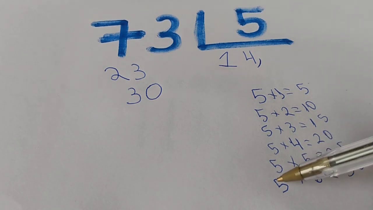 COMO DIVIDIR 73 POR 5 - YouTube
