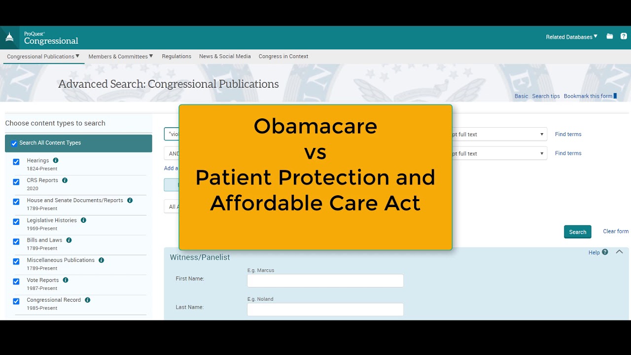 Find Government Documents Using Proquest Congressional - YouTube