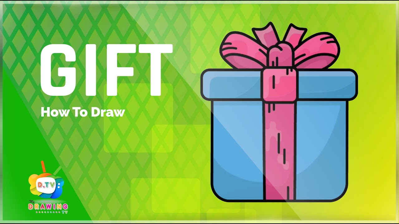 How To Draw A Gift | Easy Drawing Step By Step - YouTube