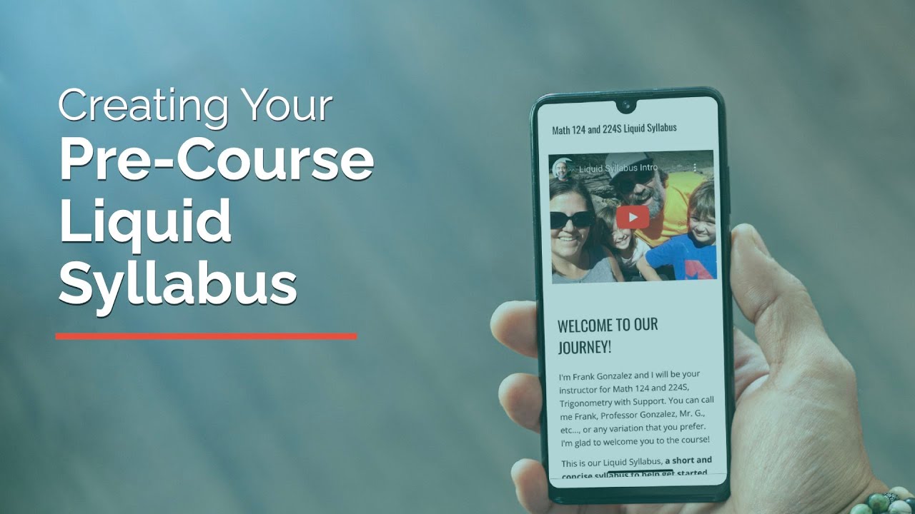Creating your Pre-Course Liquid Syllabus - YouTube