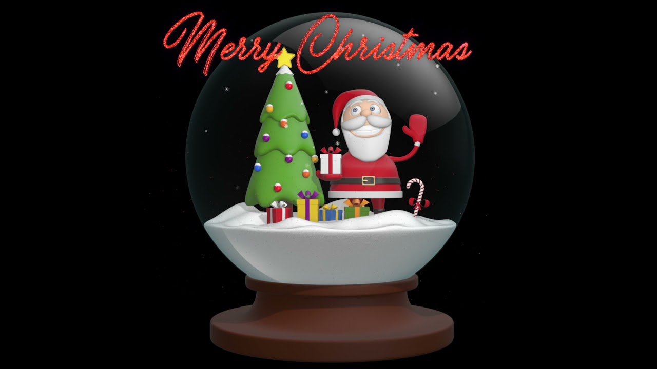Christmas Projection Santa Snow Globe Loop with Music - YouTube