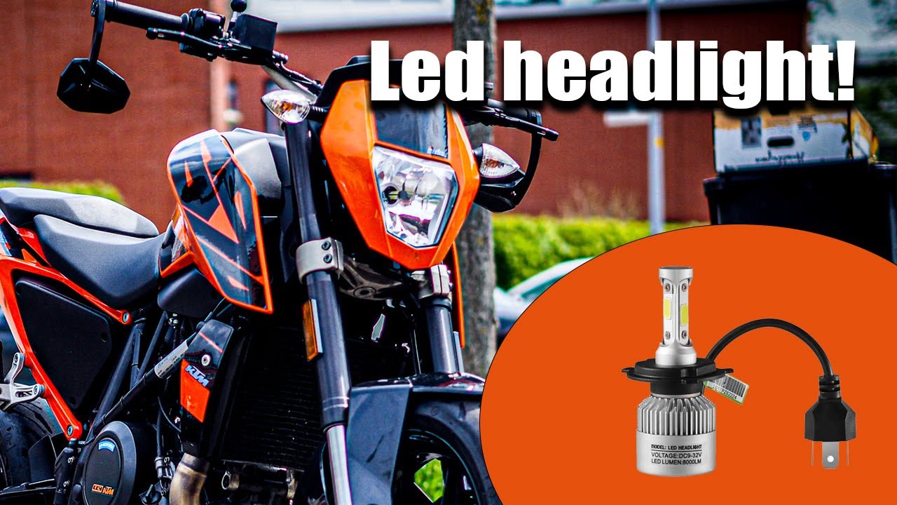 KTM Duke 690 LED headlight install - YouTube