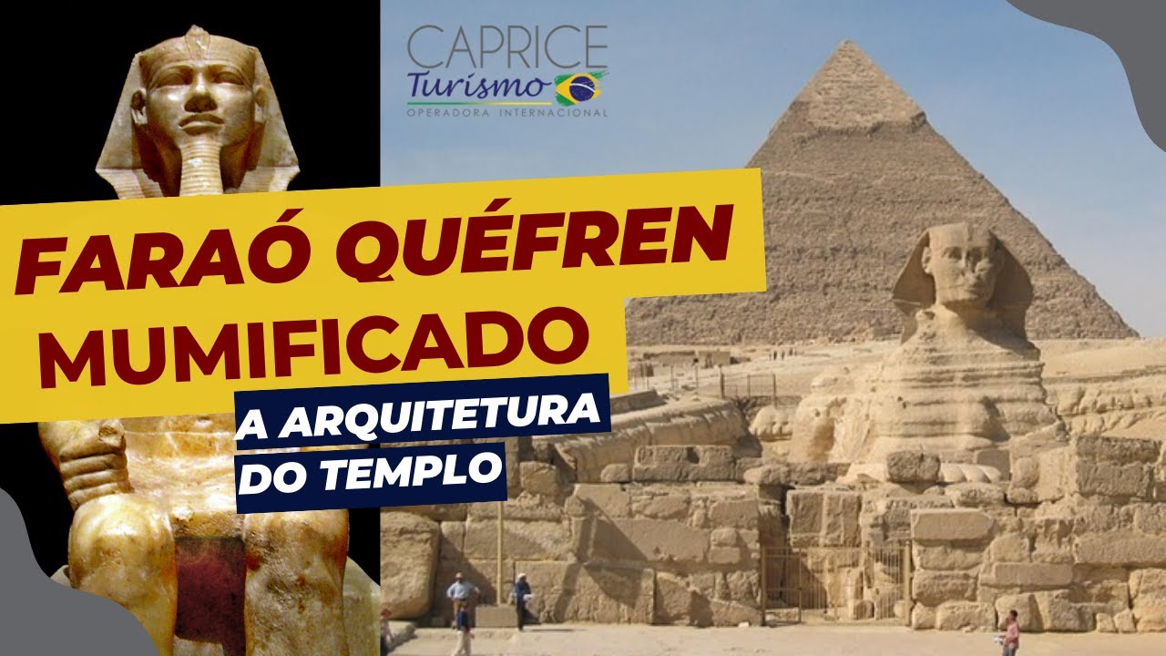 O templo da mumificação do Faraó Quéfren e detalhes da arquitetura ...