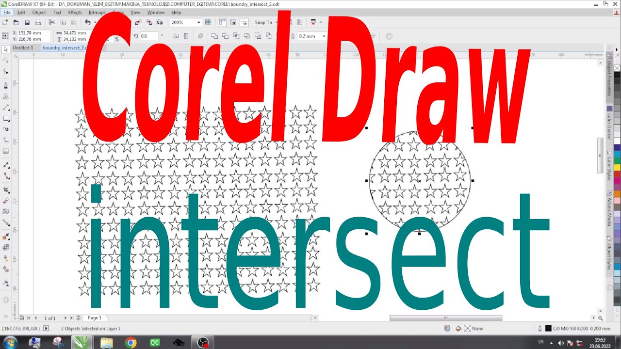 Corel Draw | Intersect (Kesişim). - YouTube