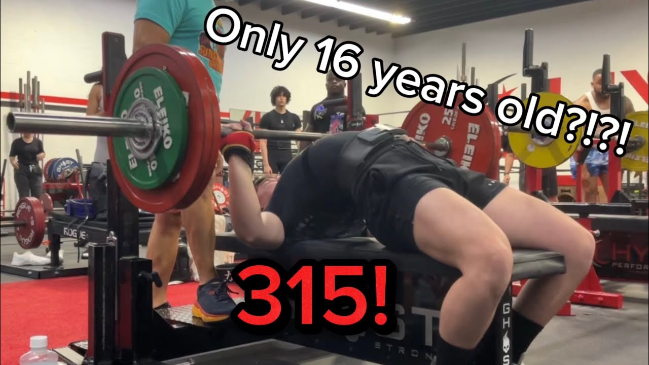 315 LBS BENCH PRESS AT 16 YEARS OLD - YouTube