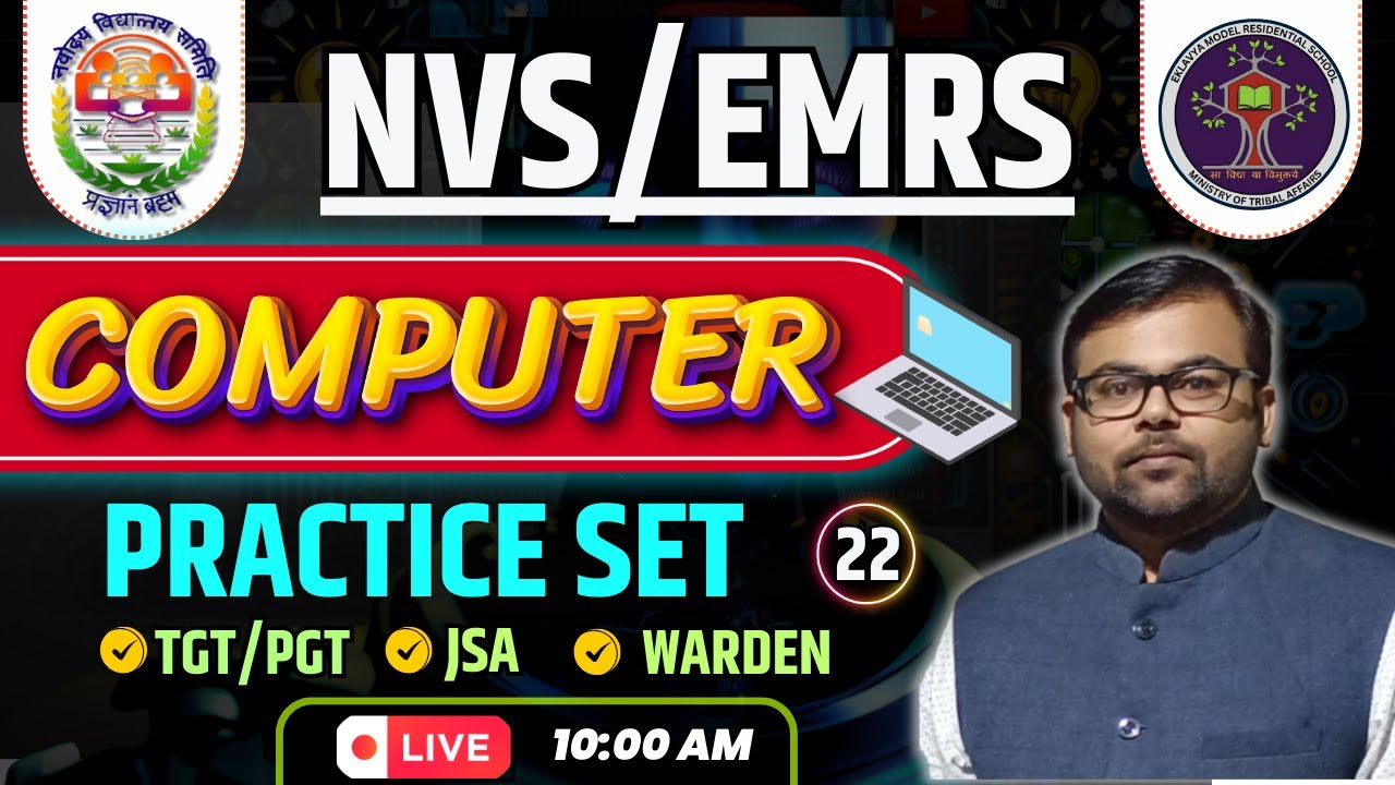 Computer Practice Set 22 for EMRS ,NVS ,KVS , TGT PGT - YouTube