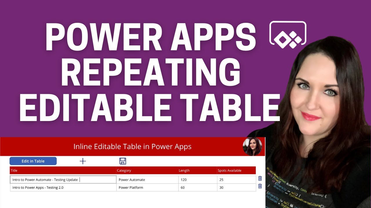 Power Apps Editable Table YouTube Power Apps Editable Table YouTube