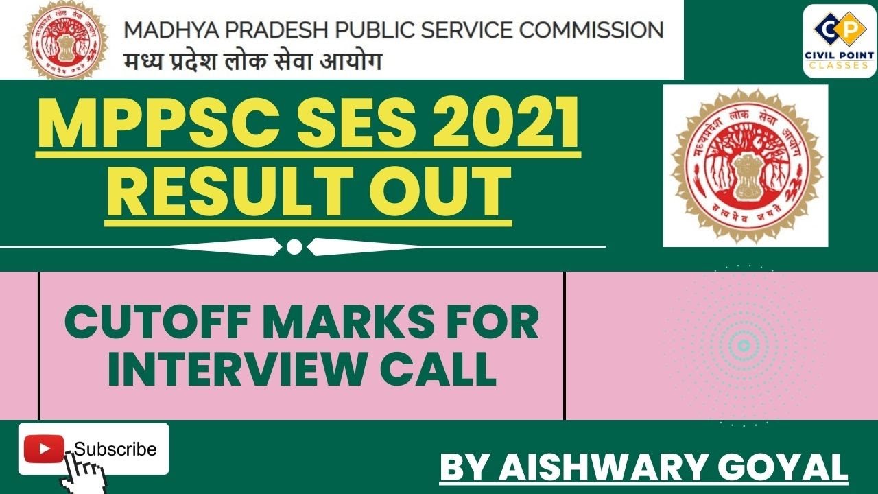 MPPSC SES 2021 Written Result || Cut-Off marks for interview call ...