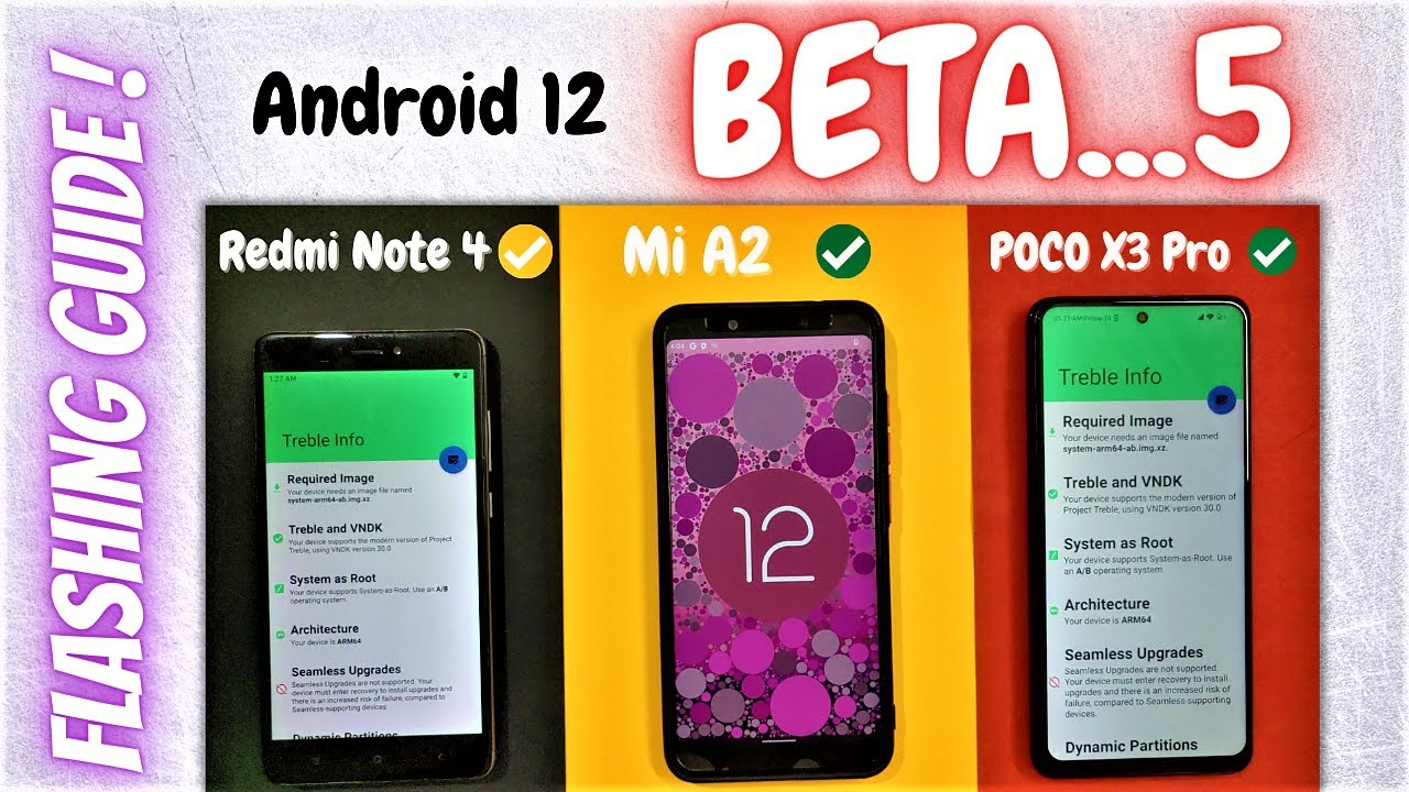 how to flash android 12 gsi beta 5 on any android smartphone | Mi A2 ...