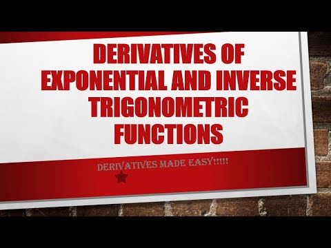 Derivatives of Exponential and Inverse Trigonometric Functions!!! - YouTube