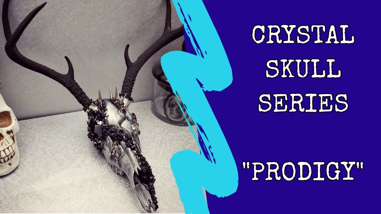 CRYSTALLIZED DEER SKULL "PRODIGY" crystal resin natural skull tribute ...