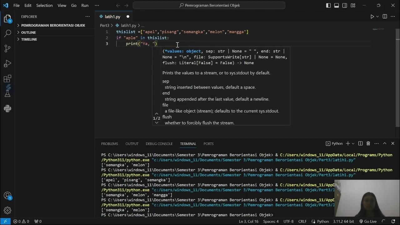 Tugas 3: Video Tutorial dan Praktik Python #3 (Python Lists) - YouTube