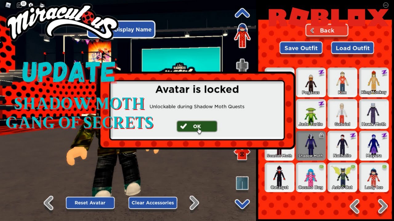 SHADOW MOTH & GANG OF SECRETS | ROBLOX MIRACULOUS RP UPDATE 🐞😸 - YouTube