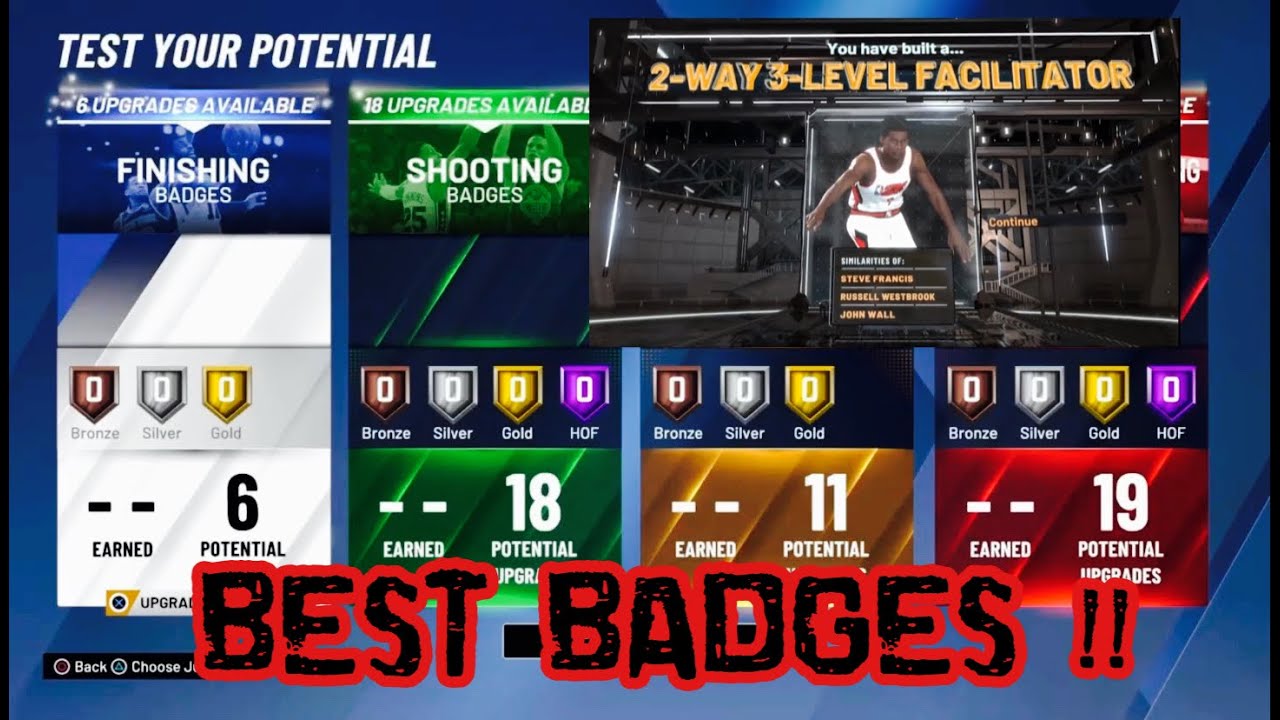 BEST BADGES TO USE ON A 2-WAY 3-LEVEL FACILITATOR BUILD NBA 2K20! MOST ...