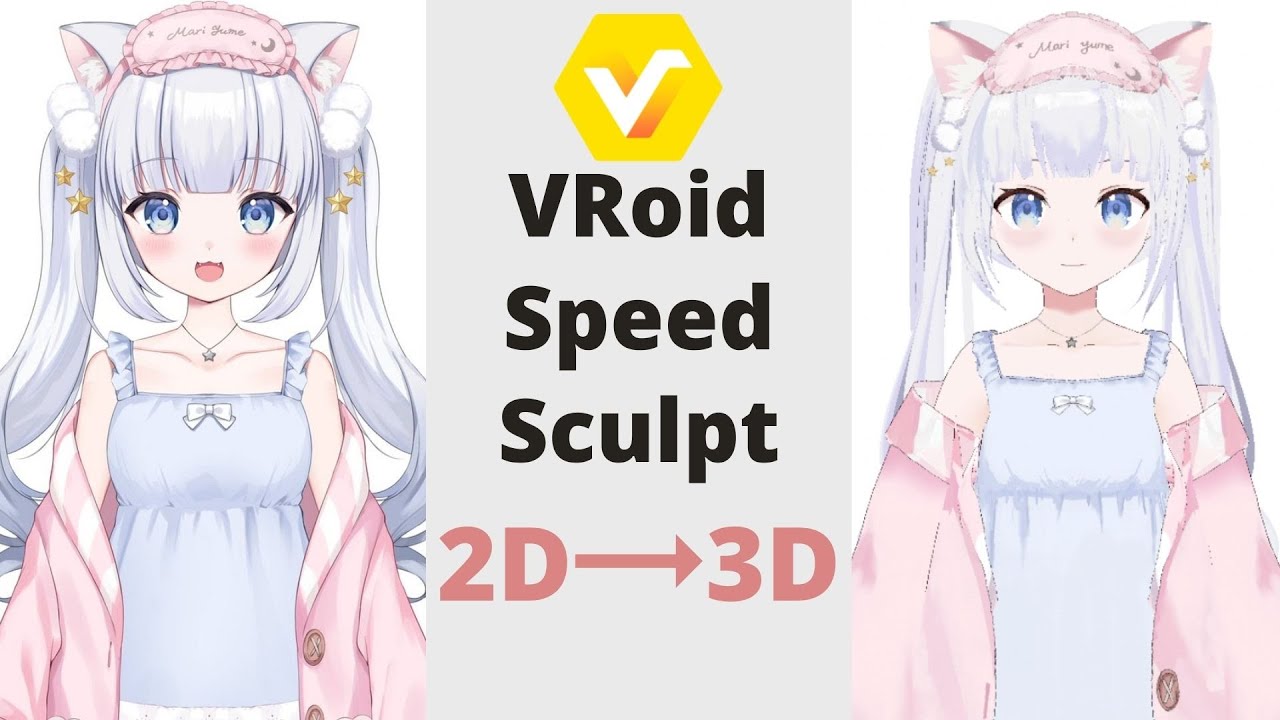 【Vroid Studio】Speed paint Mari Yume | 2D Vtuber to 3D | #vtuber 【Moe Bun】#speedsculpt #Vroid ...
