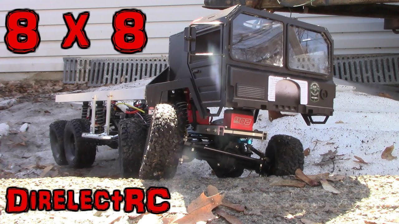 Custom SCX10 Chassis 8x8 RC - DirelectRC - YouTube
