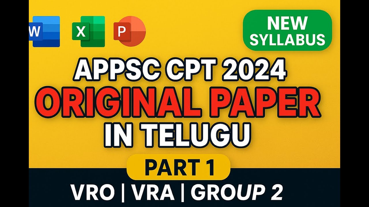 APPSC CPT October 2024 – Original Paper + New Syllabus Explained ...