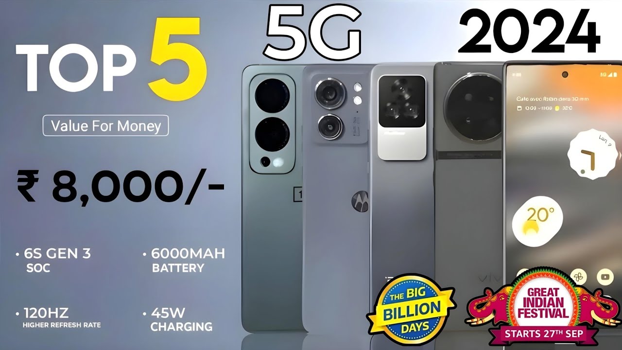 TOP 5 BEST PHONE UNDER 8000 in 2024 | best processor phone under 8000 ...