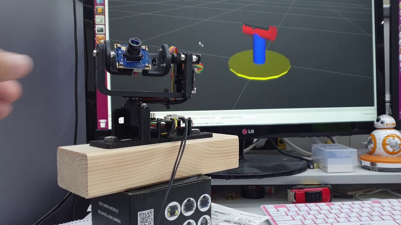 [ROS] Visualization of pan tilt system using ros and ros-control - YouTube
