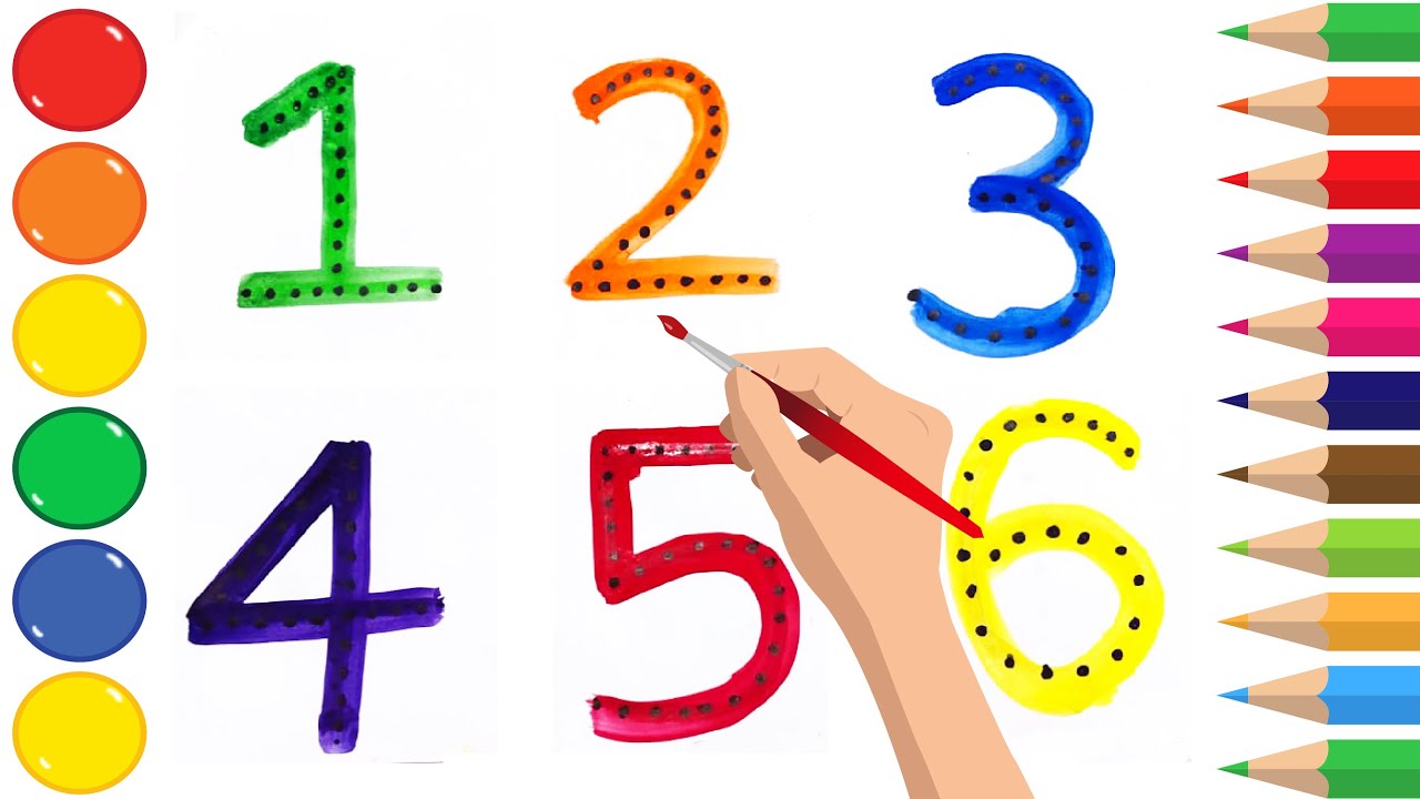 Kids 123 numbers tracing | bacchonki 123 ginti | kids 123 drawing ...