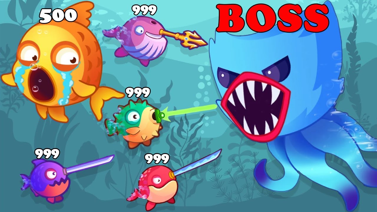 HUGGY OCTOPUS BOSS is Too Big! I Can't Defeat It - Fish.io - YouTube