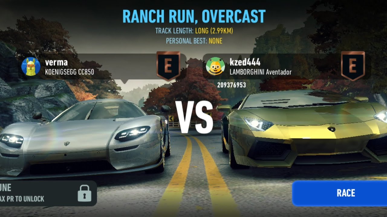 NFS Rivals | KOENIGSEGG CC850 vs LAMBORGHINI Aventador | Personal Best ...