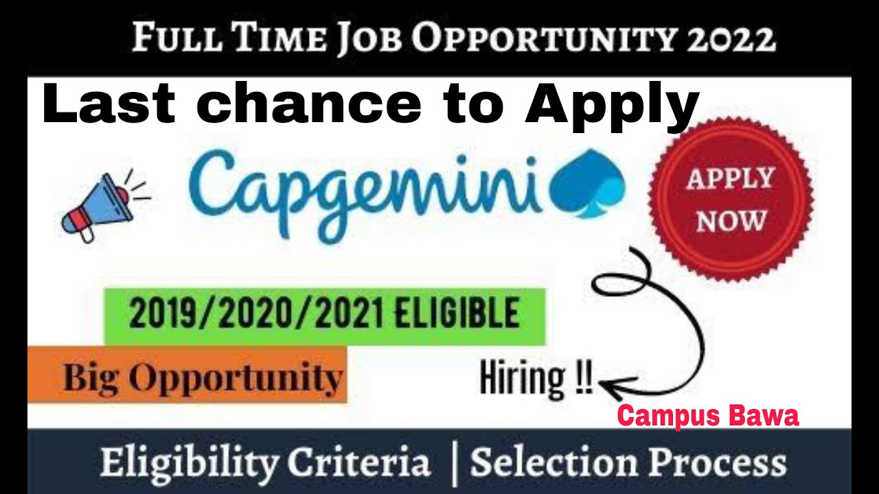 Capgemini Hiring Last Chance to get job 2019/2020/2021 Batch #Capgemini ...