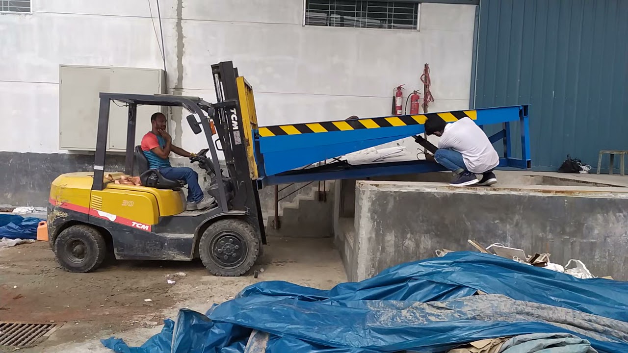 How to install Dock Leveller, Doc leveler placing by forklift # ...