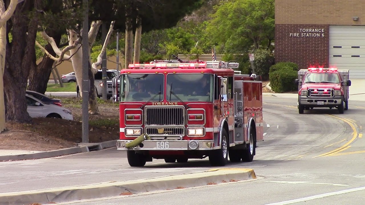 Torrance Fire Dept. Engine 96 & Rescue 96 - YouTube