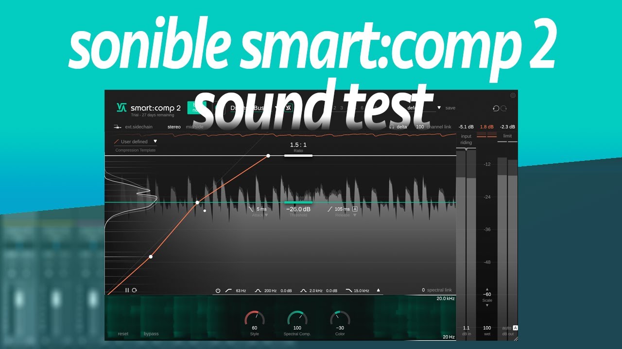 sonible smart:comp 2 plugin sound test - YouTube
