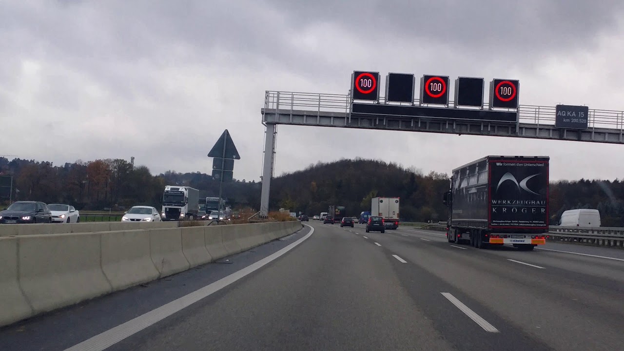 Autobahn Germany . driving around Stuttgart. November 2018 - YouTube